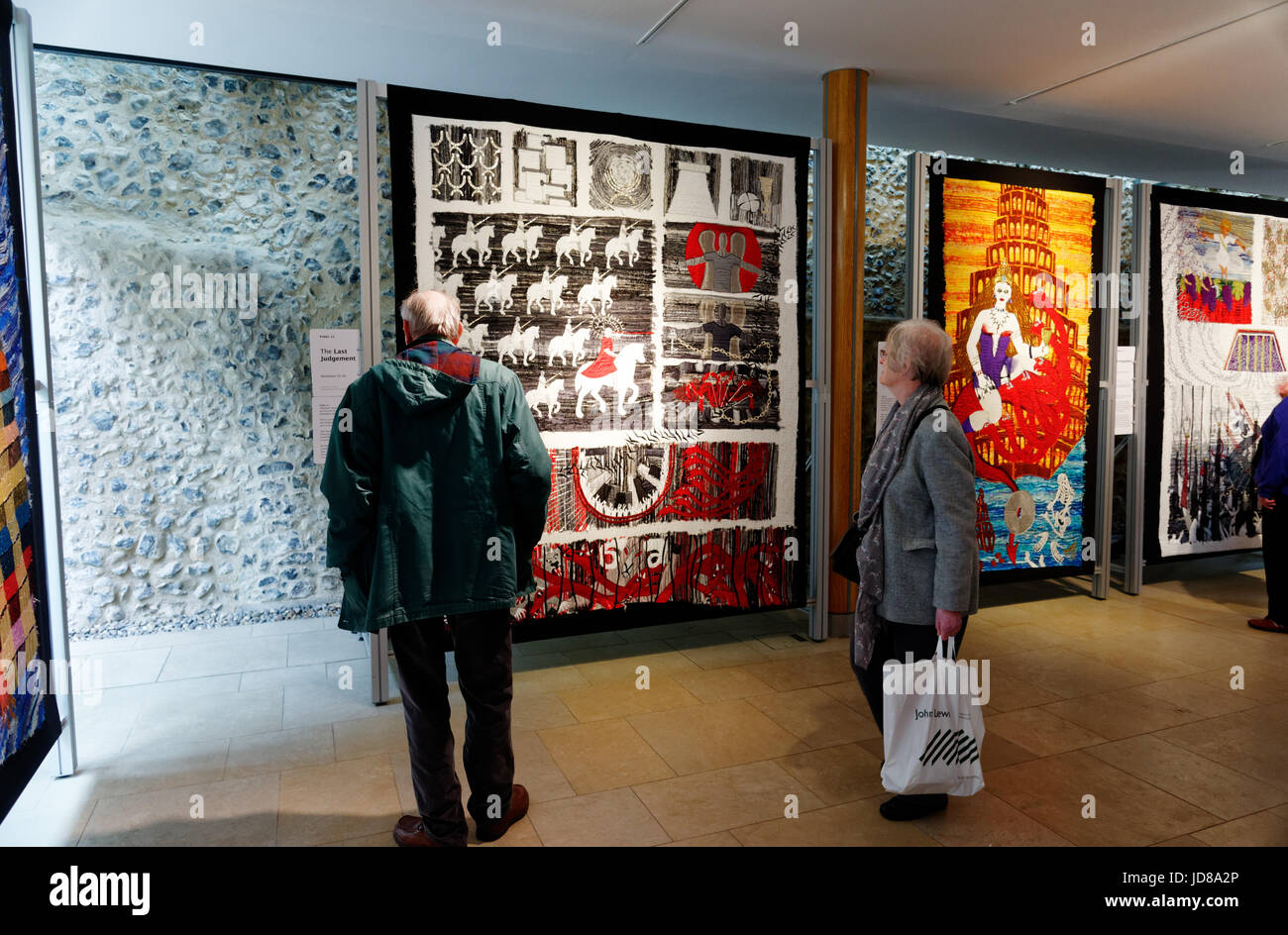 Threads through Revelation tapestry display in Norwich Cathedral in ...