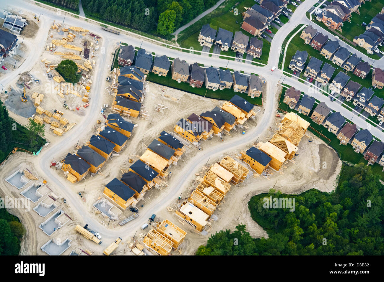 High angle view of construction site, at day, Toronto, Ontario, Canada ...