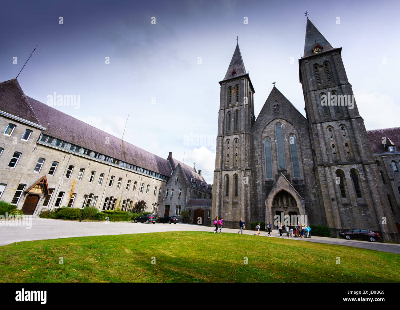 Church building with two towers either side hi-res stock photography ...