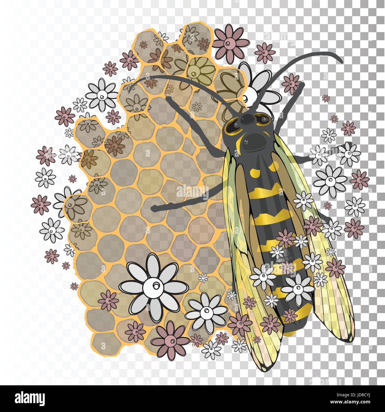Bee with transparent wings on a transparent Stock Vector Image & Art ...