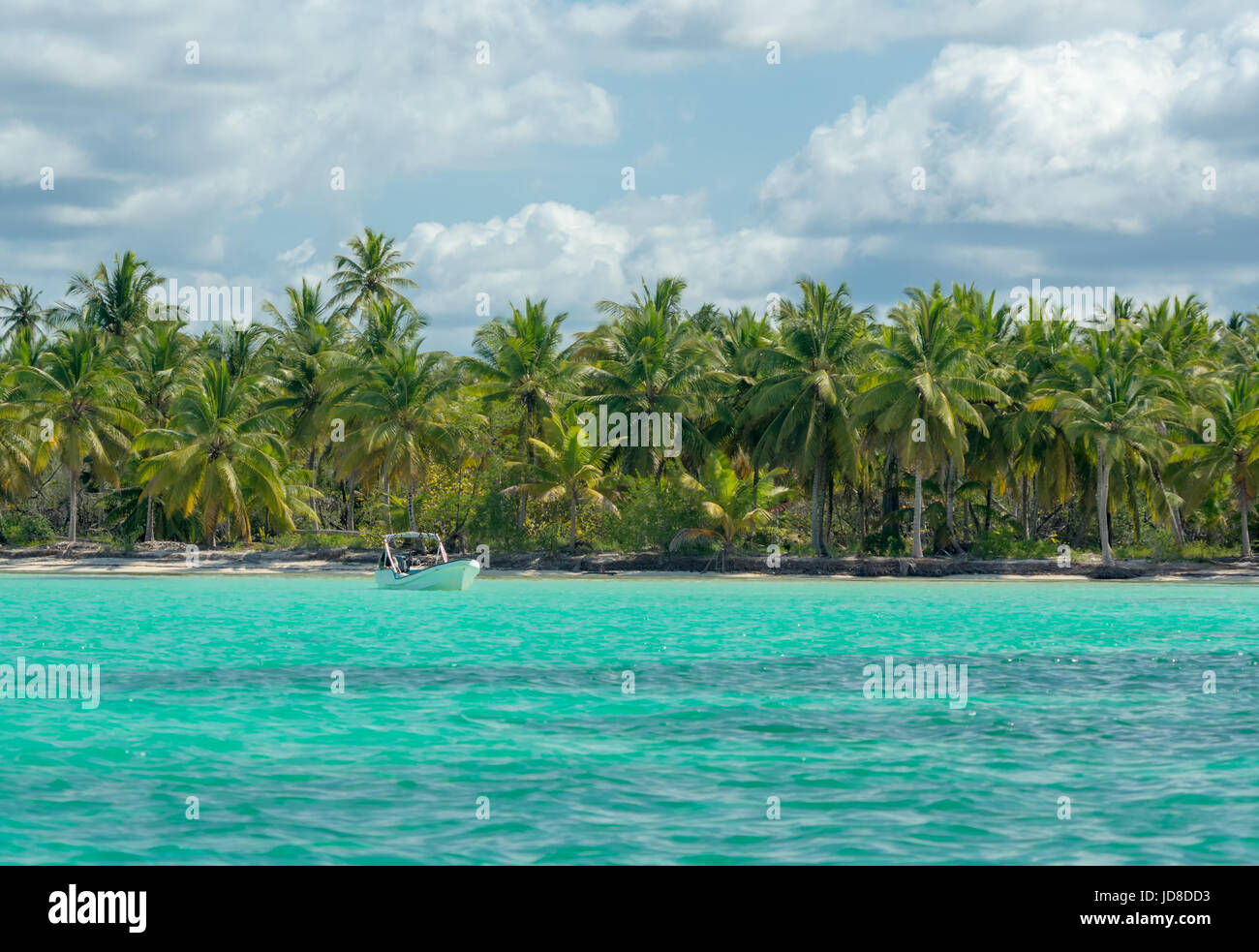 Natural pool at Saona Island on the Caribbean Sea in the Dominican ...