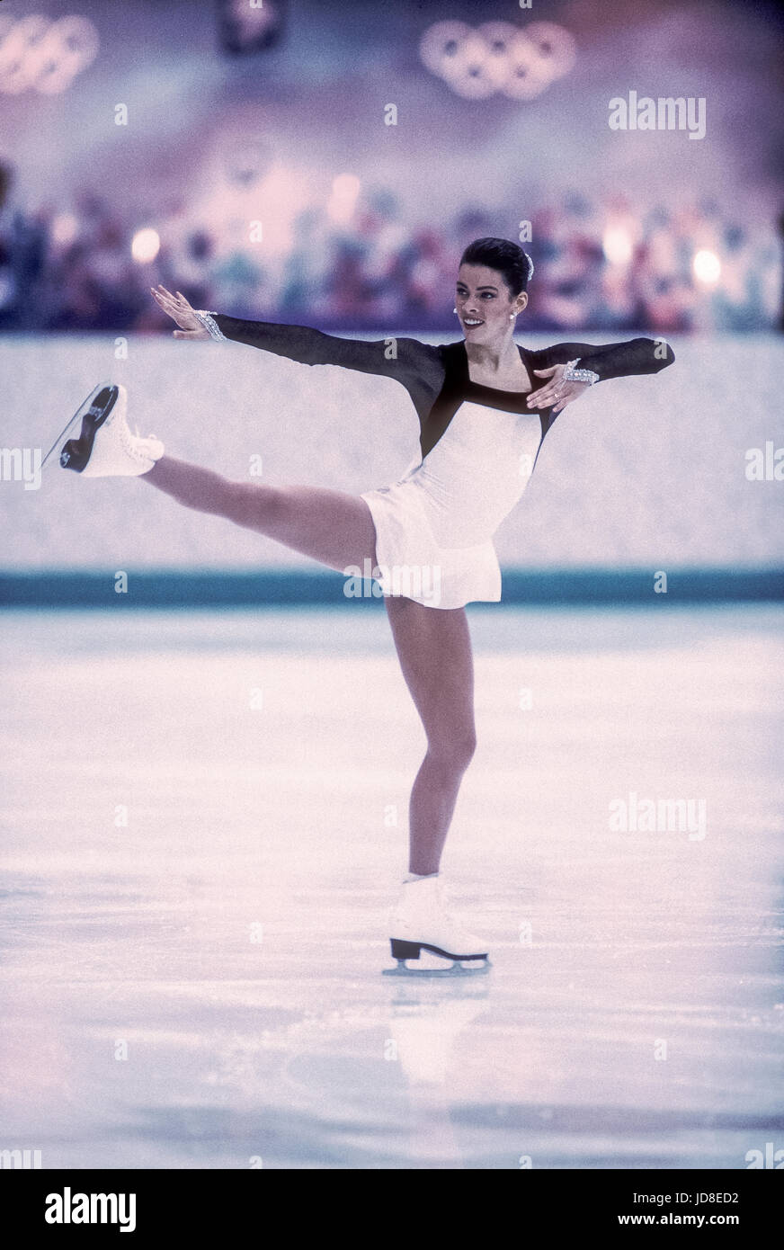 Nancy Kerrigan (USA), silver medalist competing at the 1994 Olympic ...