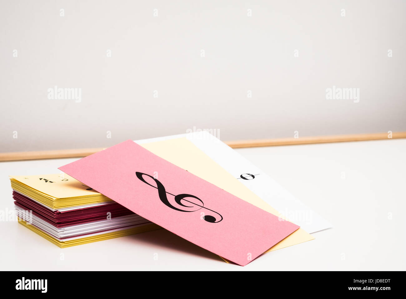 A Stack of Flash cards for learning music theory Stock Photo - Alamy