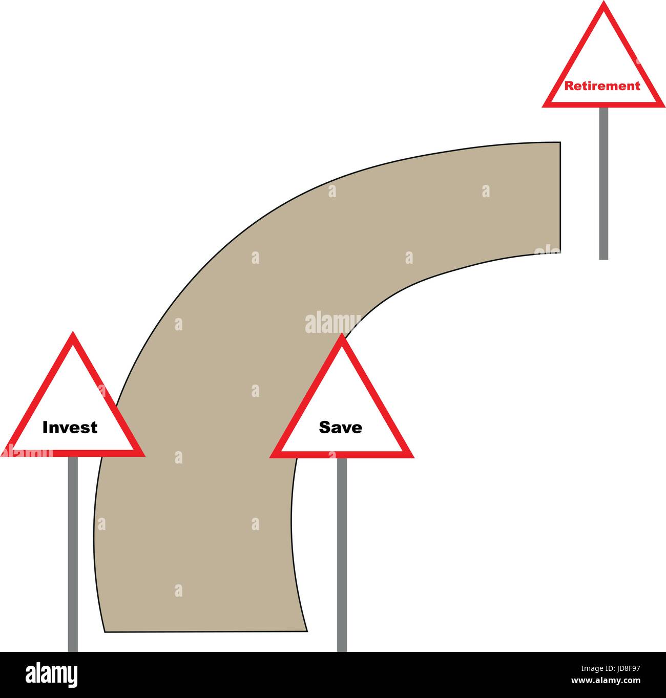 Bend in road sign Stock Vector Images - Alamy