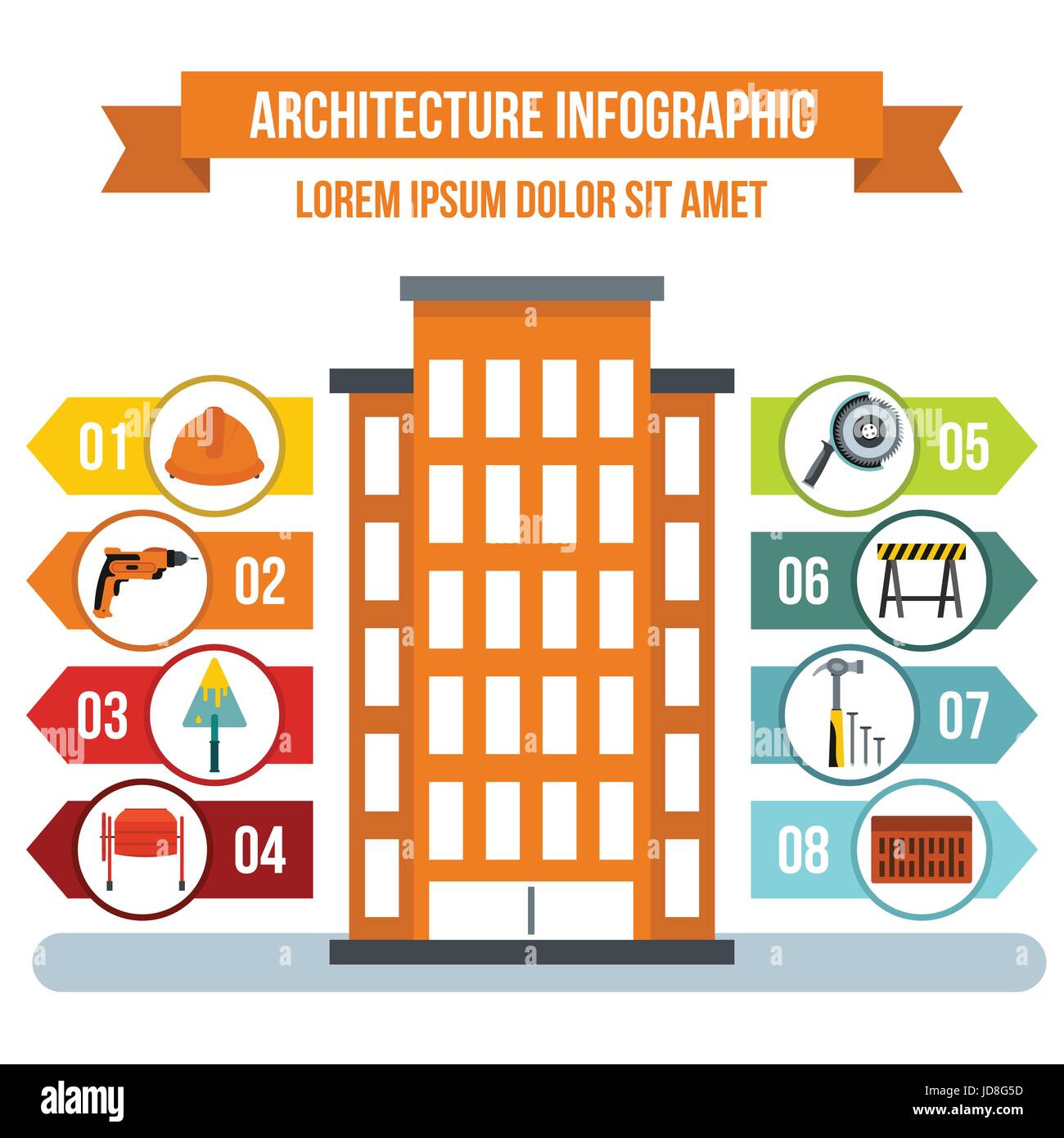 Architecture infographic concept, flat style Stock Vector Image & Art ...