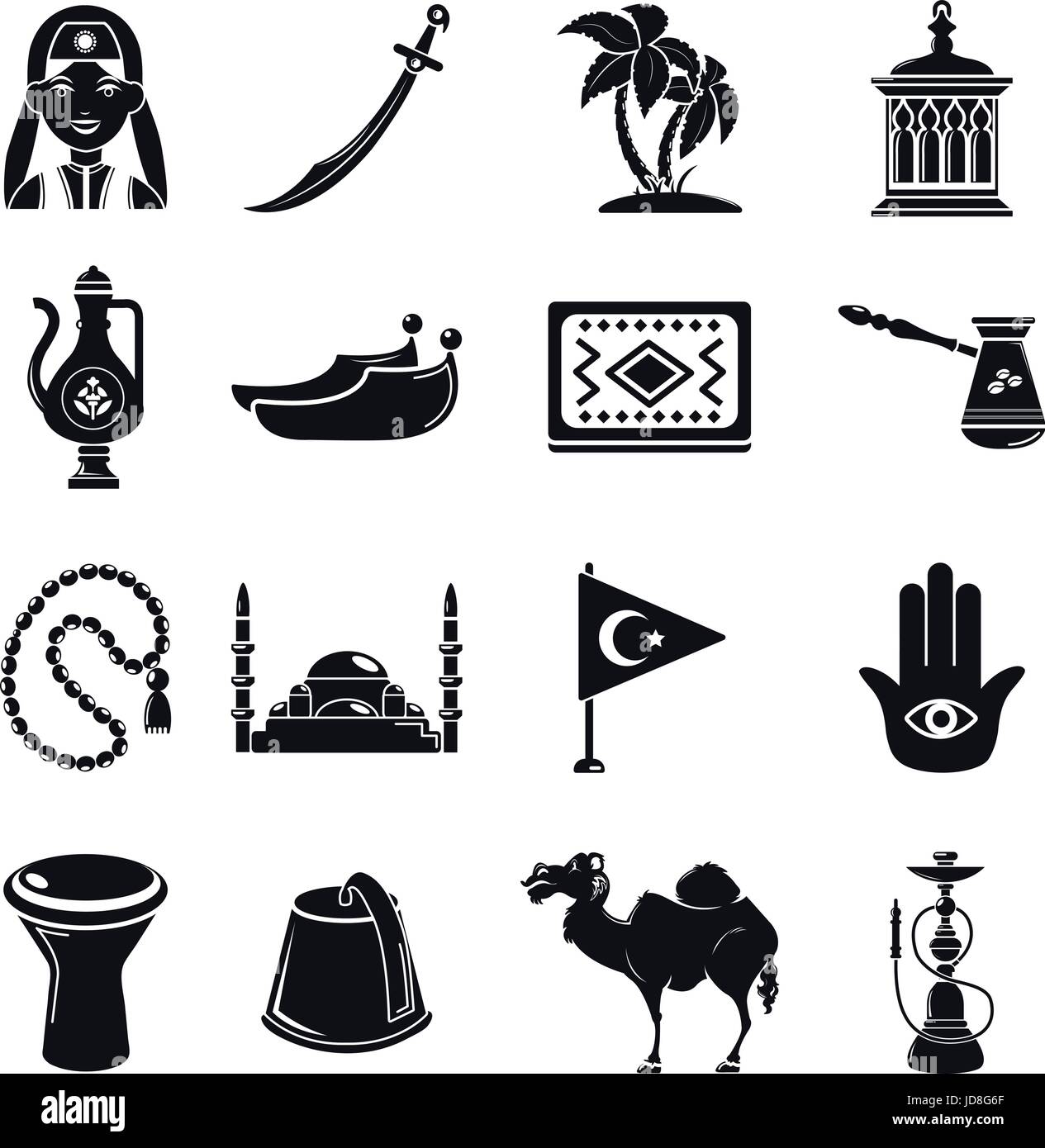 Turkey travel icons set, simple style Stock Vector Image & Art - Alamy