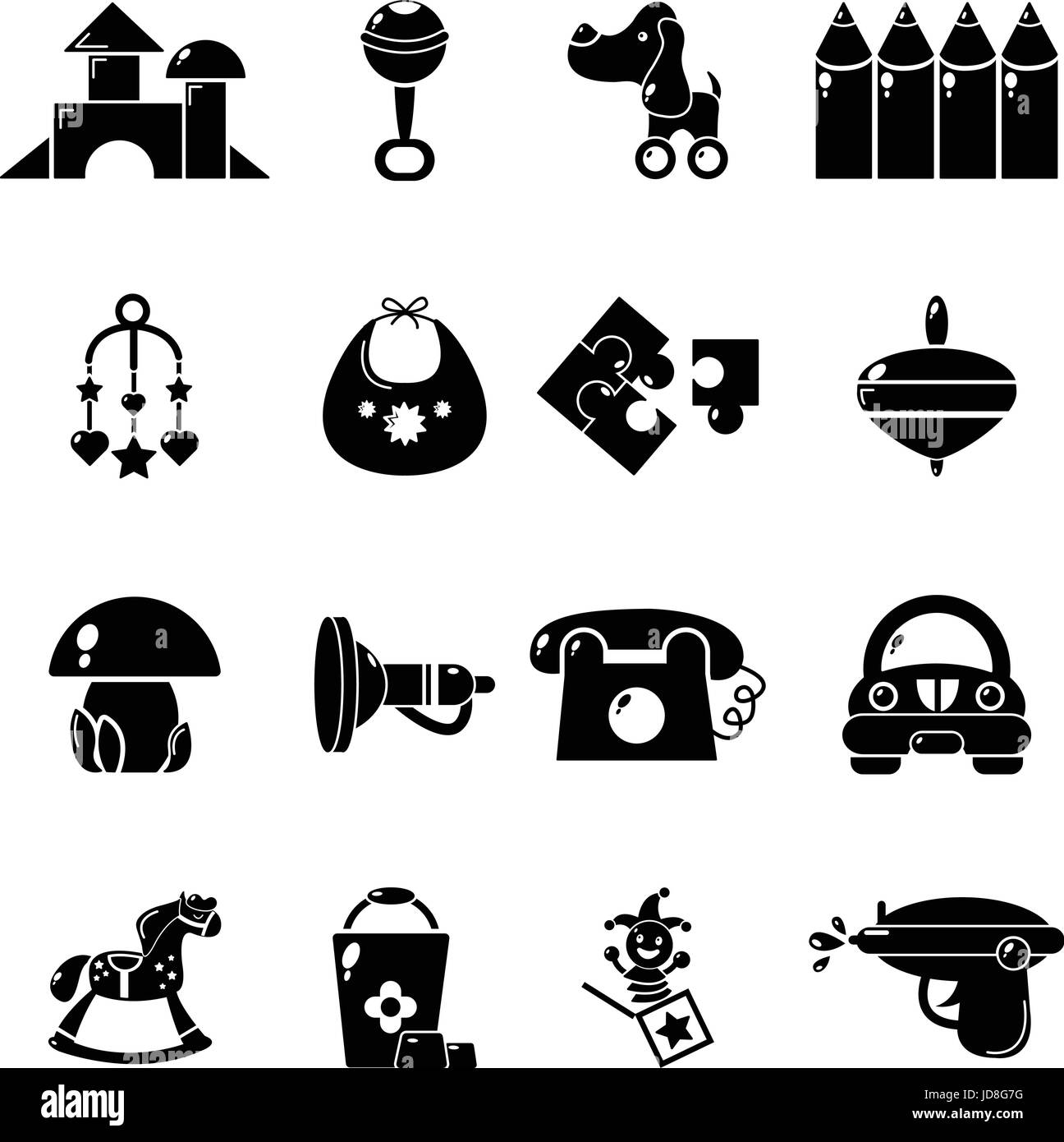 Kindergarten icons set, simple style Stock Vector Image & Art - Alamy