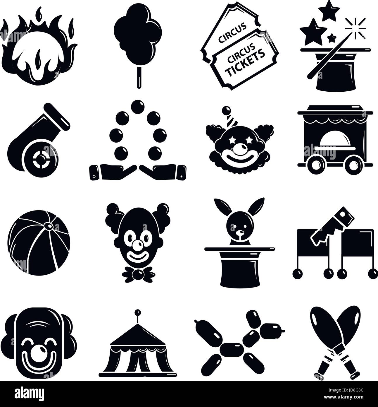 Circus icons set, simple style Stock Vector Image & Art - Alamy
