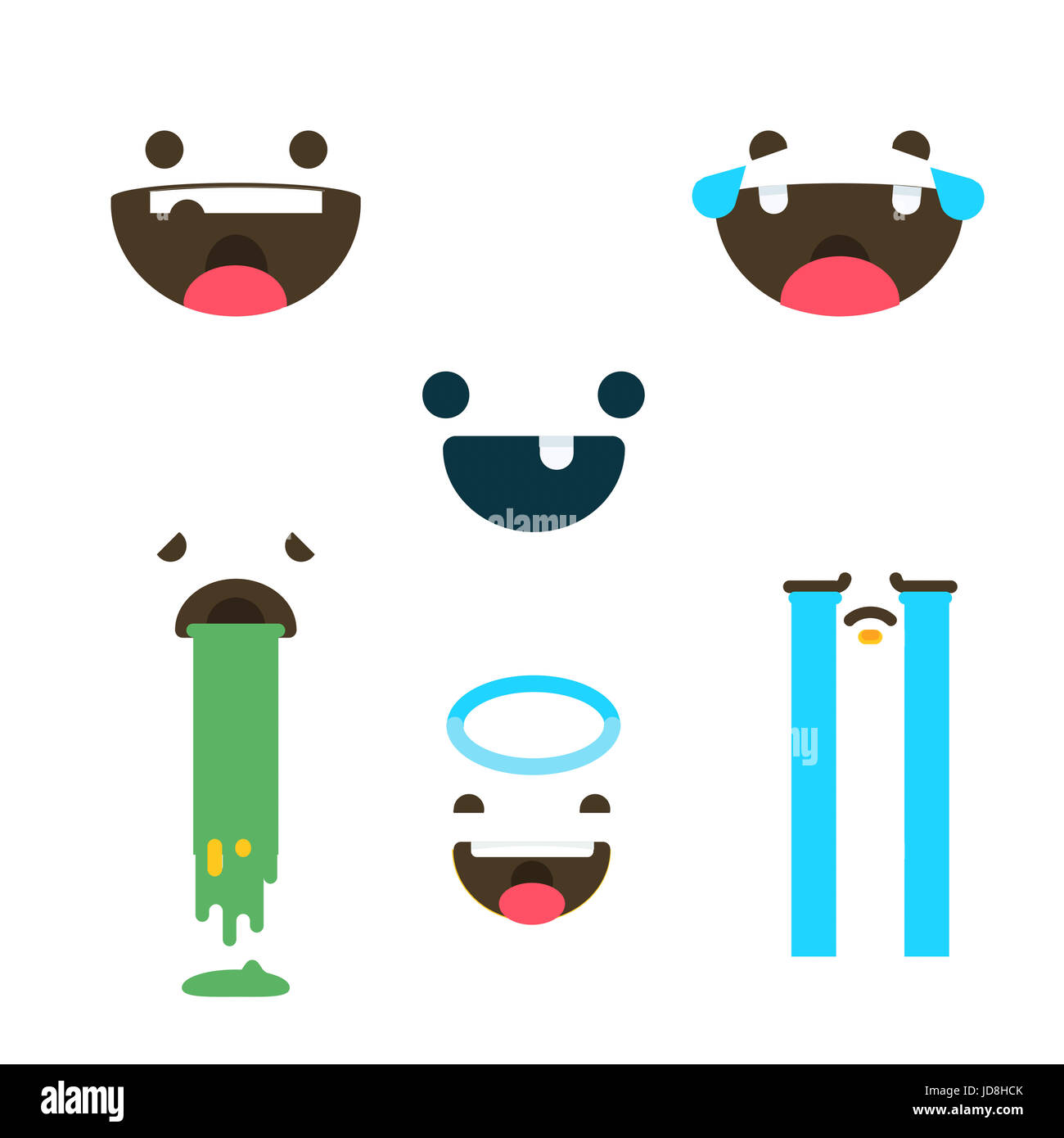 a mega icon set of various funny facial expressions emoticon ...