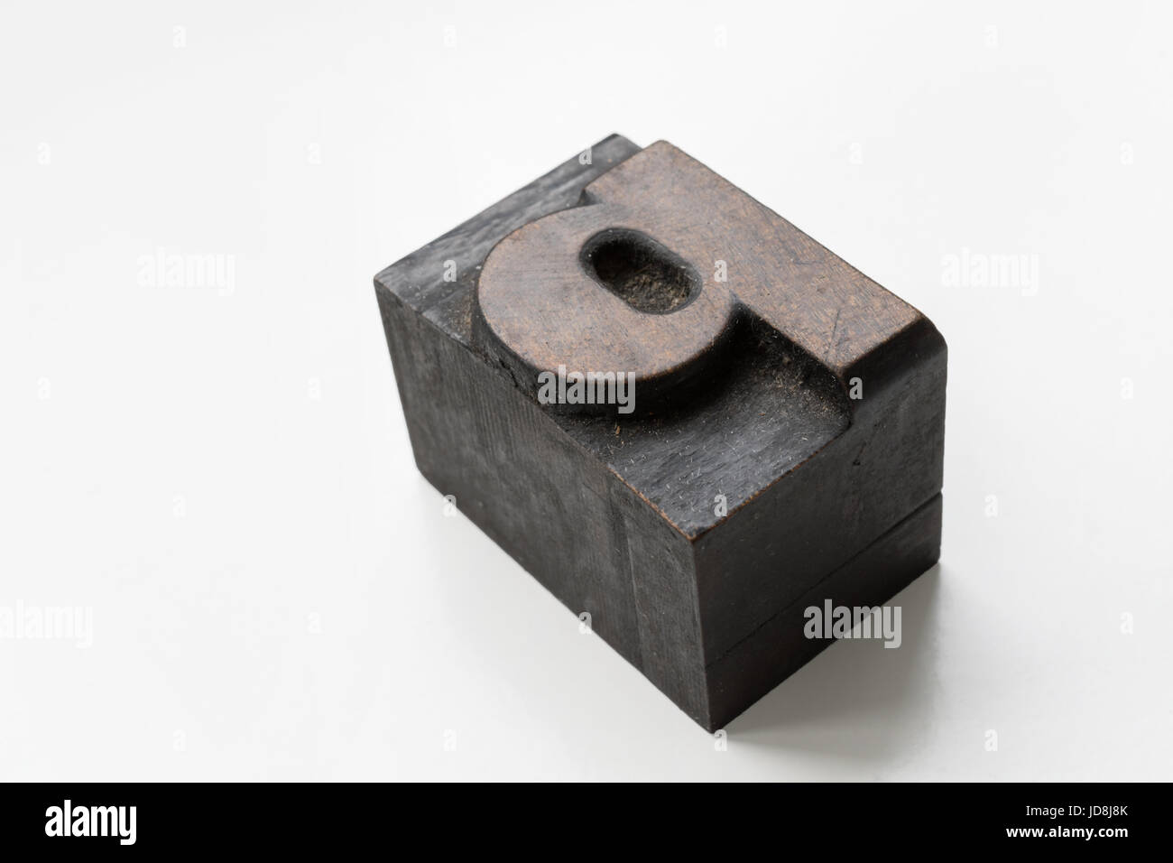 Old letterpress letter printing block isolated on a white background ...