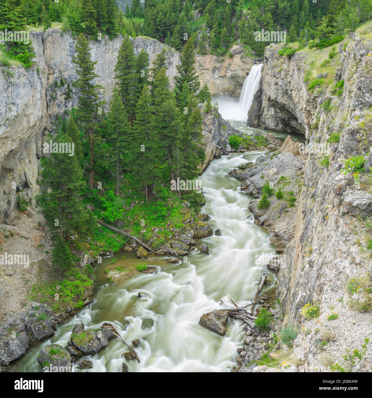boulder river falls and canyon at natural bridge and falls recreation ...