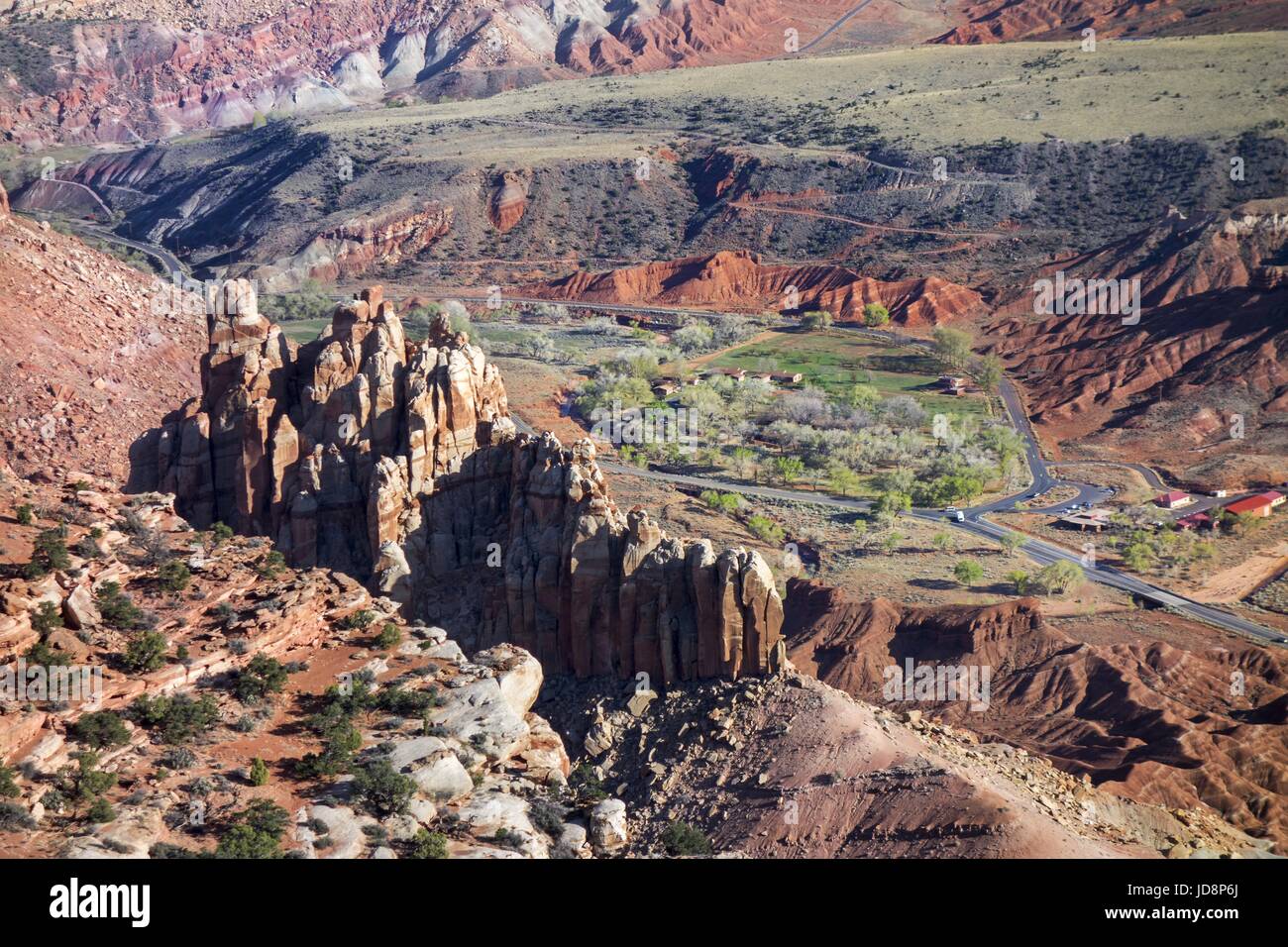 Aerial View Historic Fruita District Valley Capitol Reef National Park ...