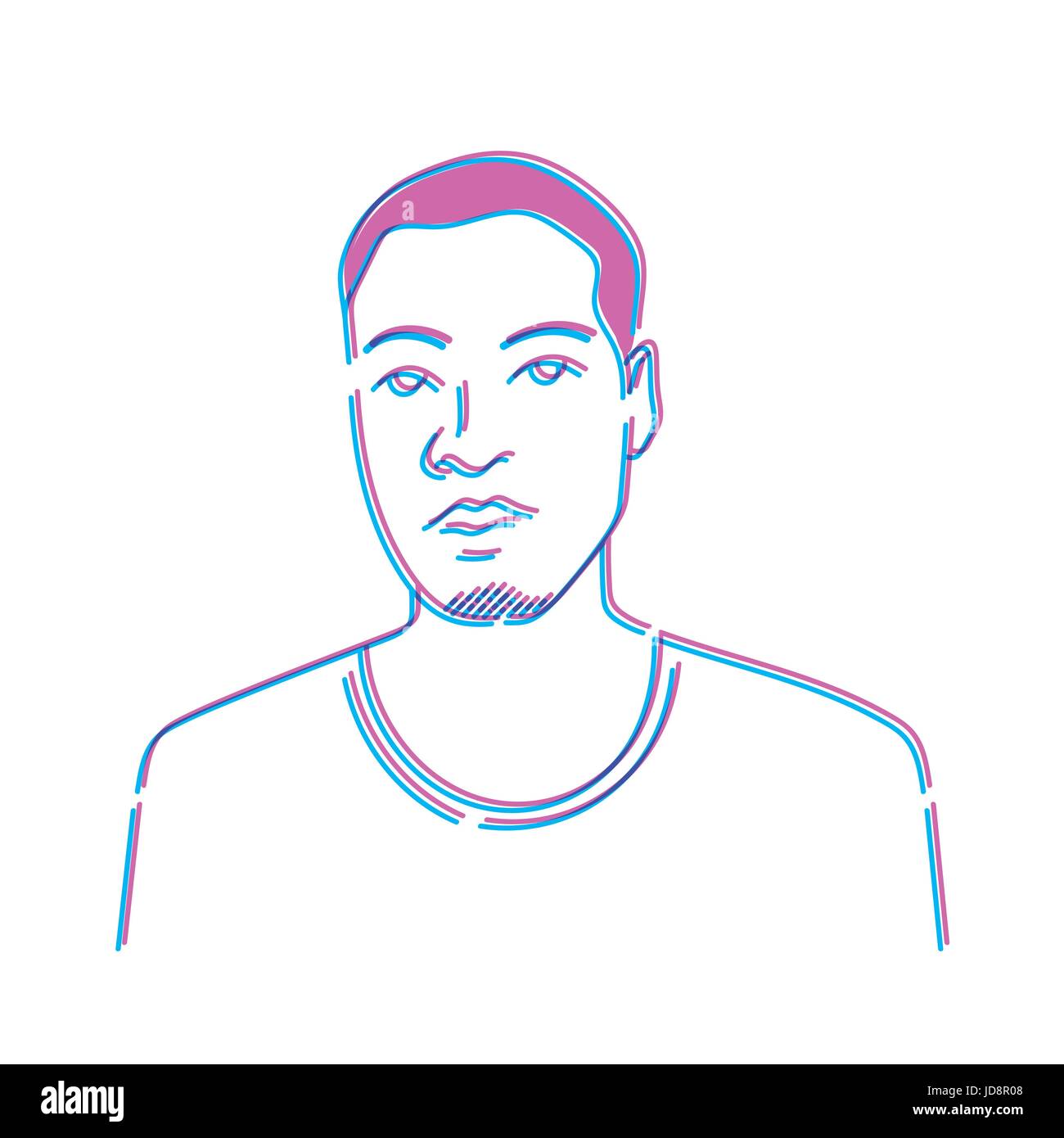 Man Doodle Drawing Sketch Illustration Vector Stock Vector Image & Art ...