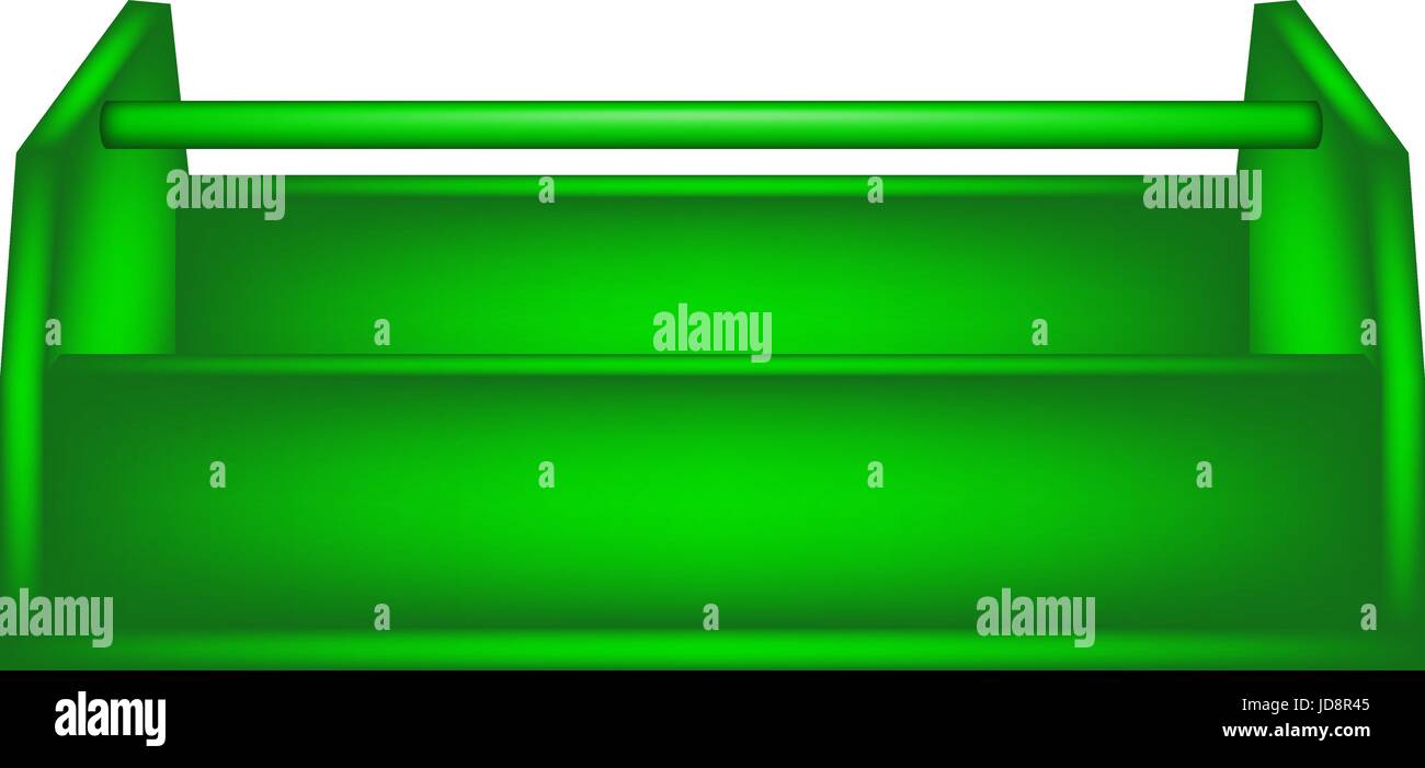 Empty wooden toolbox in green design on white background Stock Vector ...