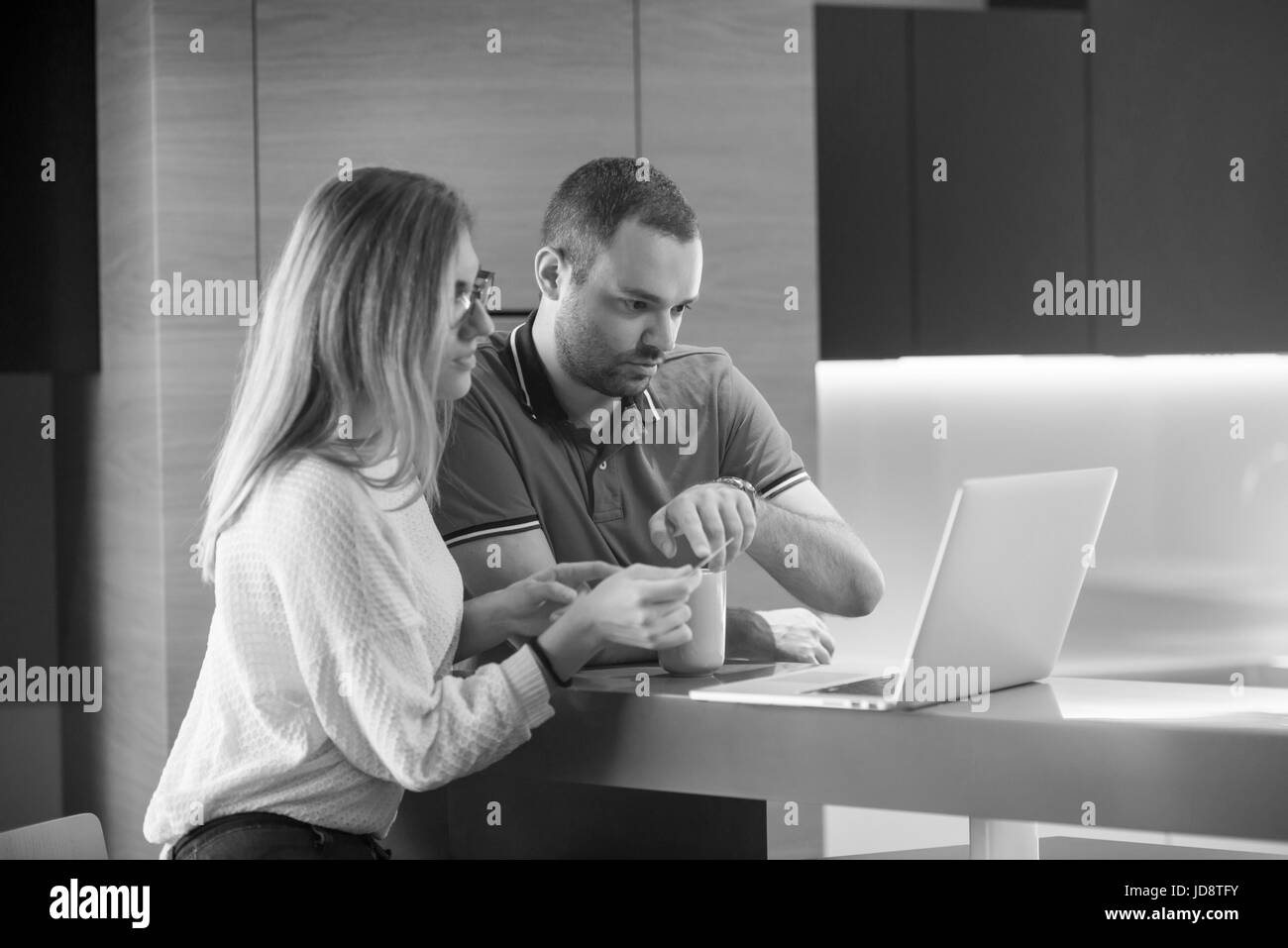 Woman online buying Black and White Stock Photos & Images - Alamy