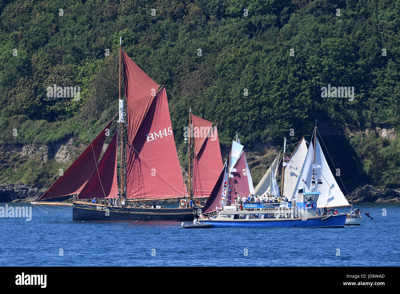Falmouth Classics yachts sailing in Falmouth Bay Stock Photo - Alamy
