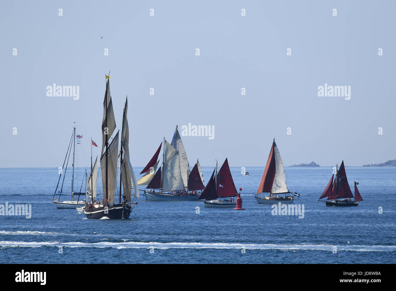 Falmouth Classics yachts sailing in Falmouth Bay Stock Photo - Alamy