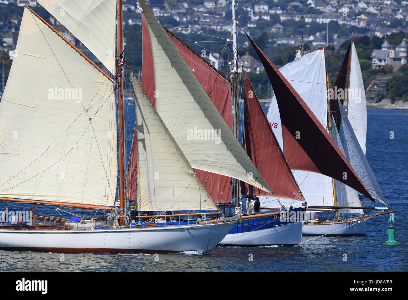 Falmouth Classics yachts sailing in Falmouth Bay Stock Photo - Alamy