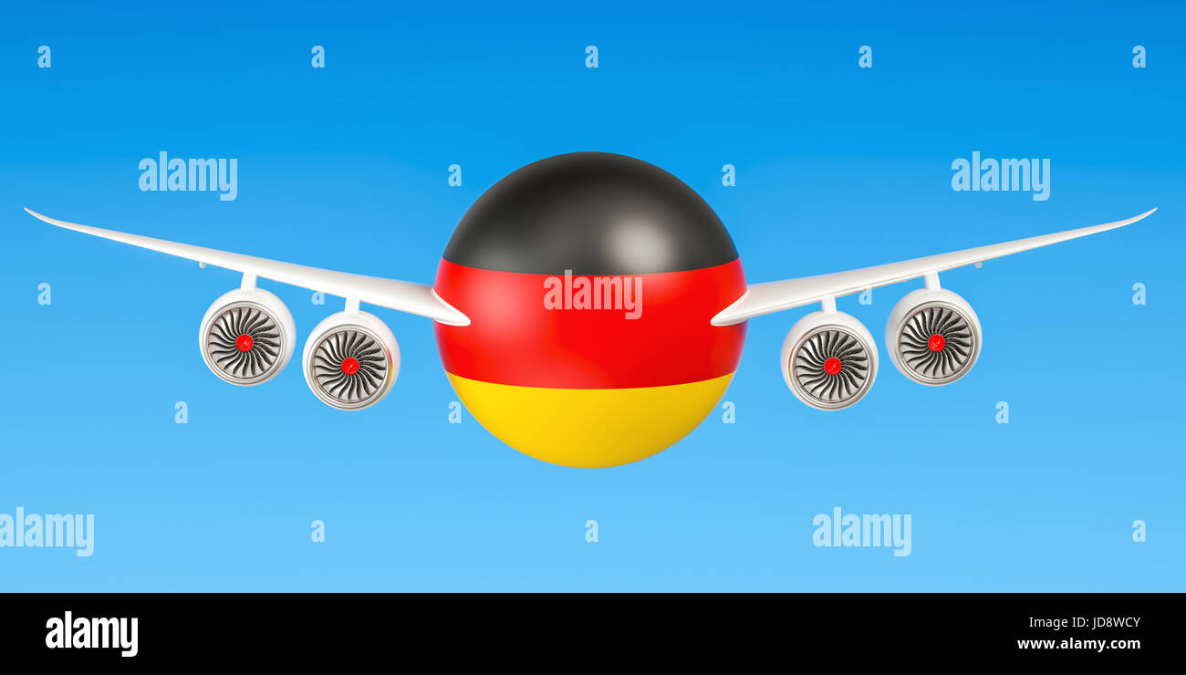 German airlines and flying's, flights to Germany concept. 3D rendering ...