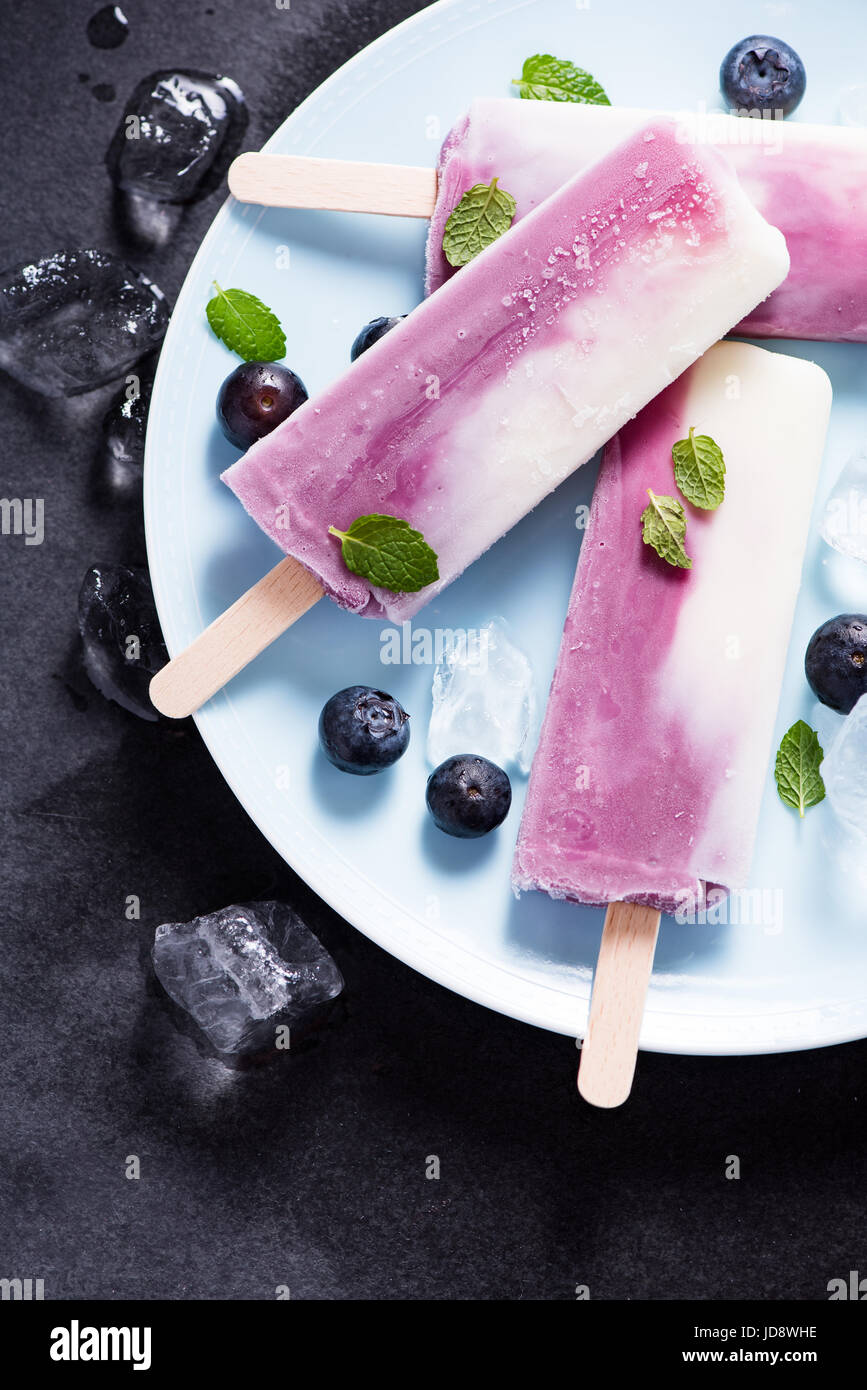 Bleaberry popsicle, childhood nostalgic flavour Stock Photo - Alamy