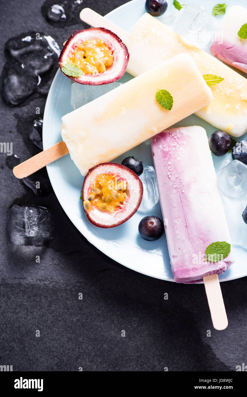 Exotic fruits popsicle Stock Photo - Alamy