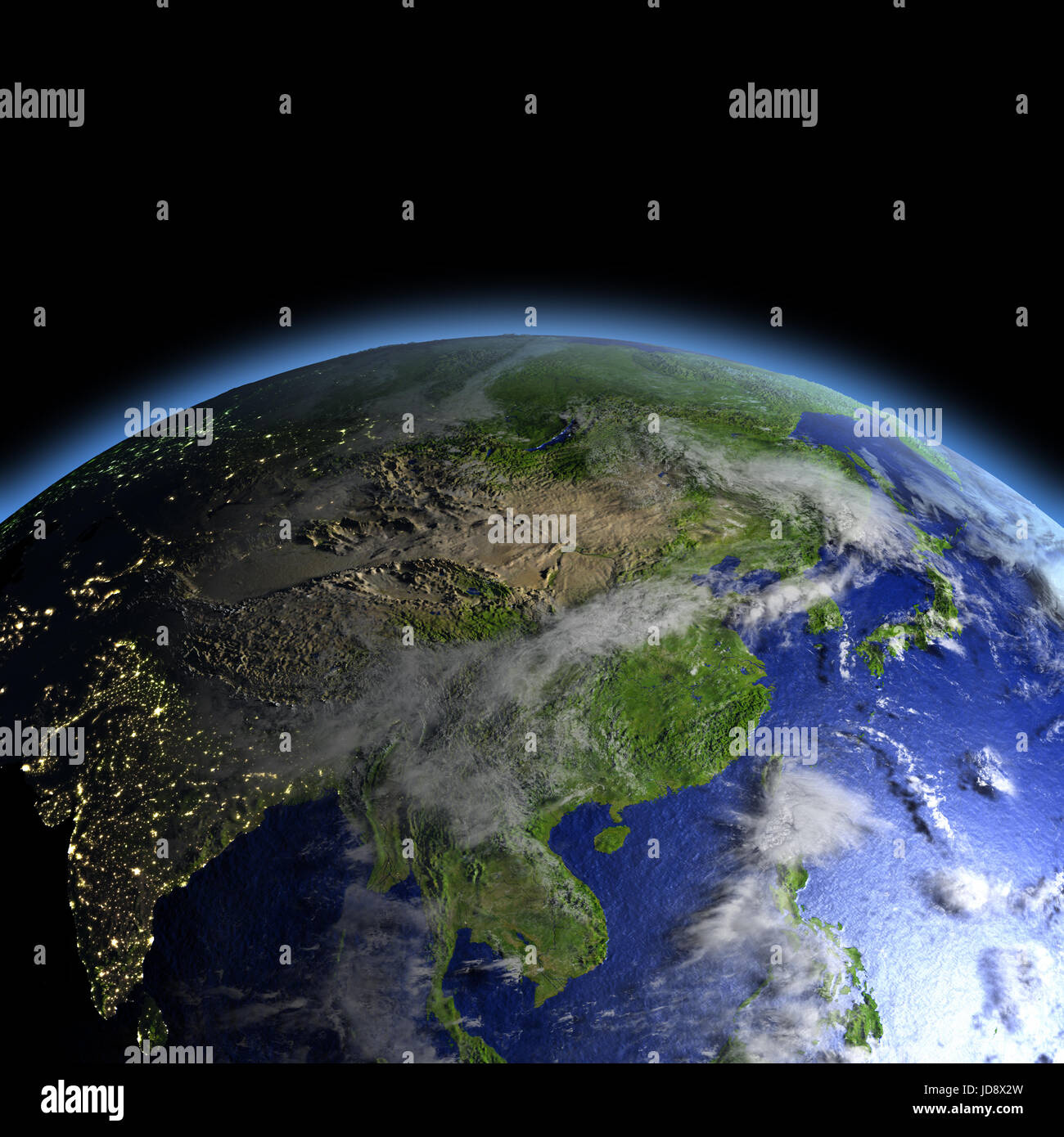 East asia light satellite hi-res stock photography and images - Alamy