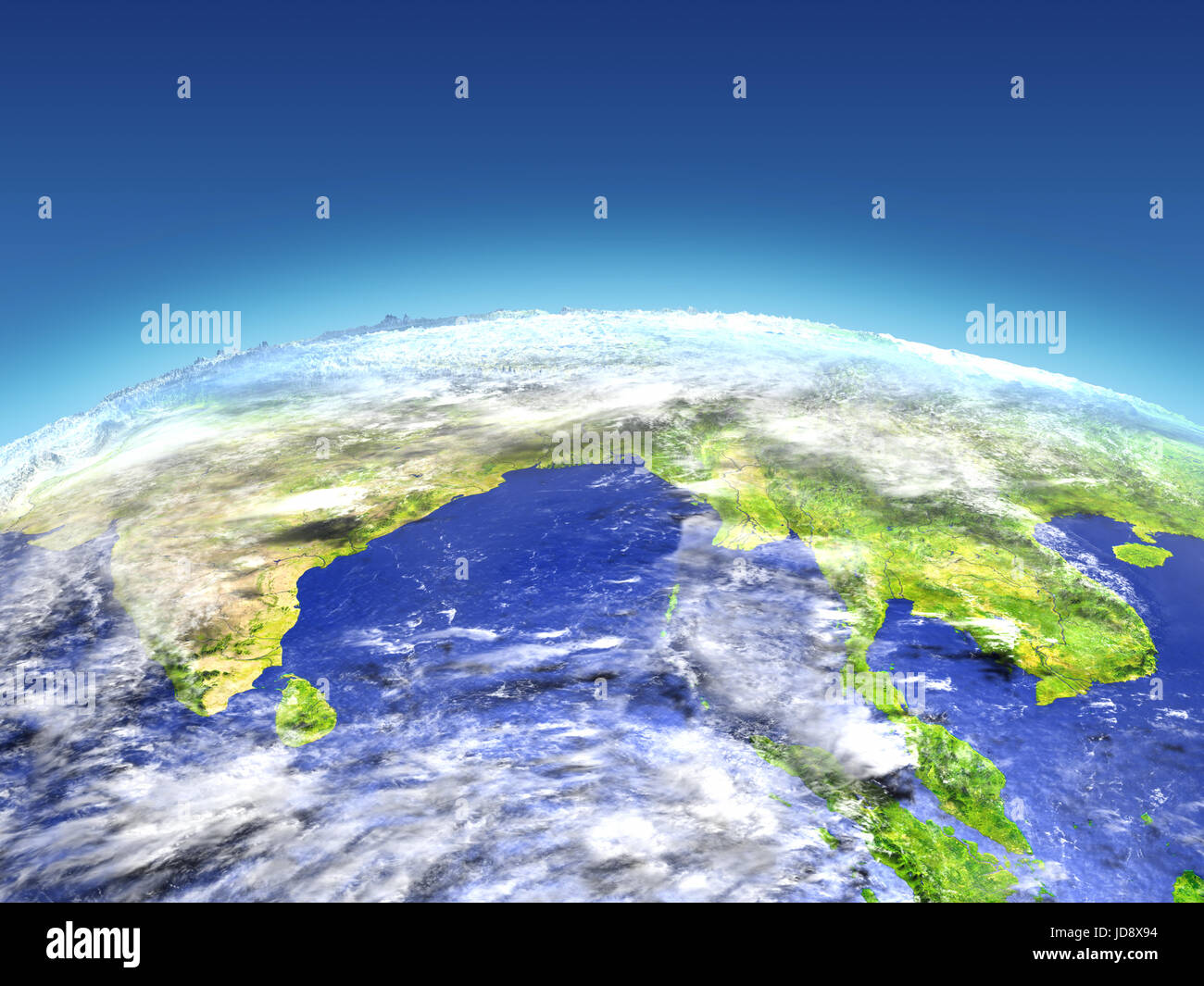 Southeast Asia from Earth's orbit in space. 3D illustration with ...