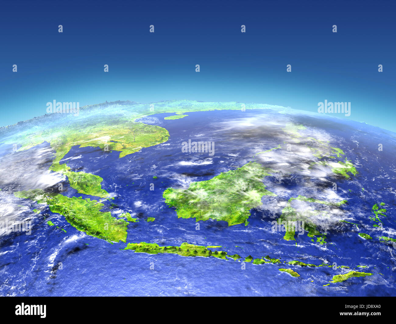 Indonesia from Earth's orbit in space. 3D illustration with detailed ...
