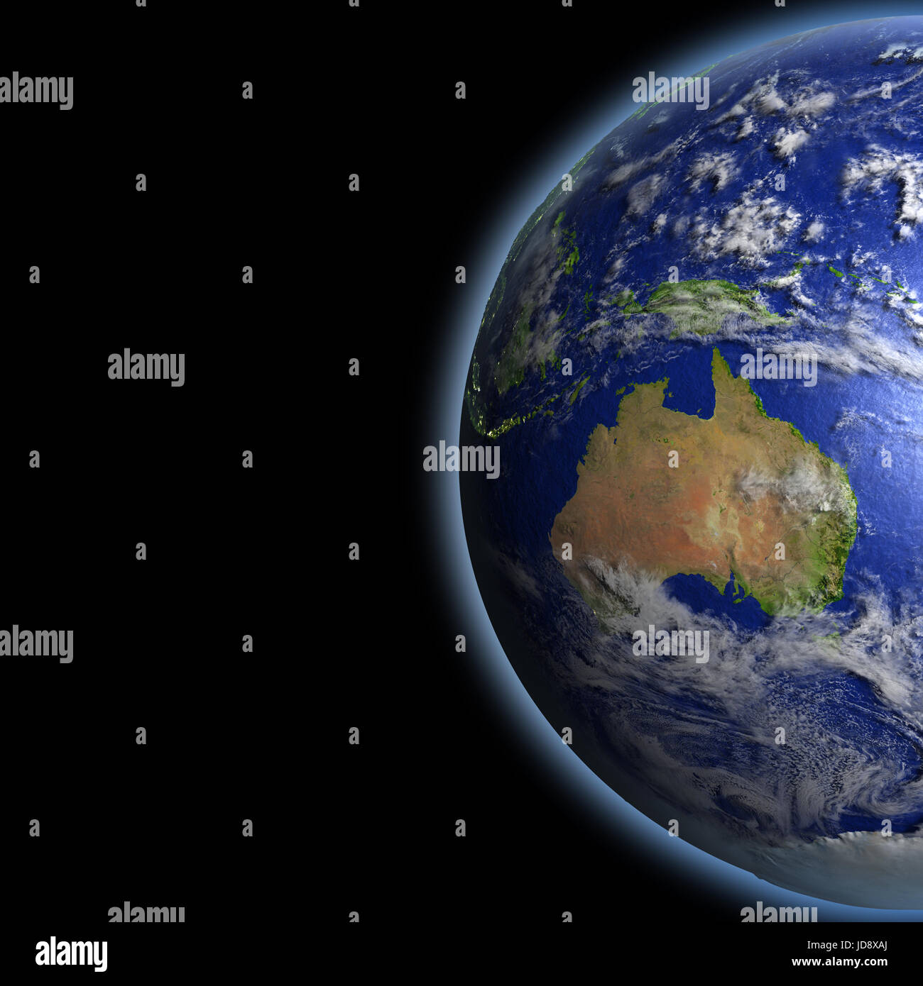 Australia on planet Earth as seen from orbit in space. 3D illustration ...