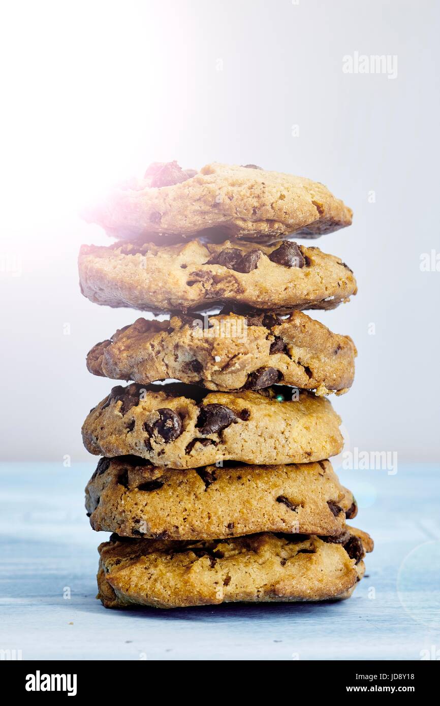 A studio photo of choc chip biscuits Stock Photo - Alamy