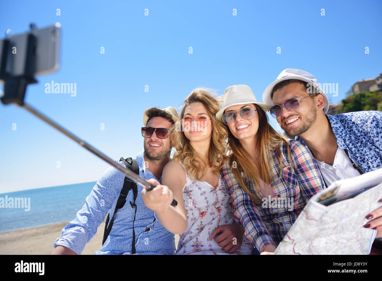 tourism, travel, people, leisure and technology concept Stock Photo - Alamy