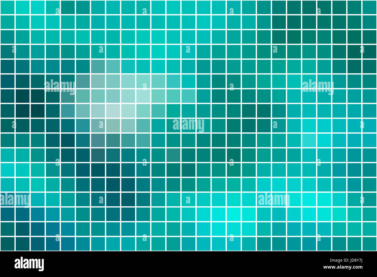 Turquoise green abstract square tiles over white mosaic background ...