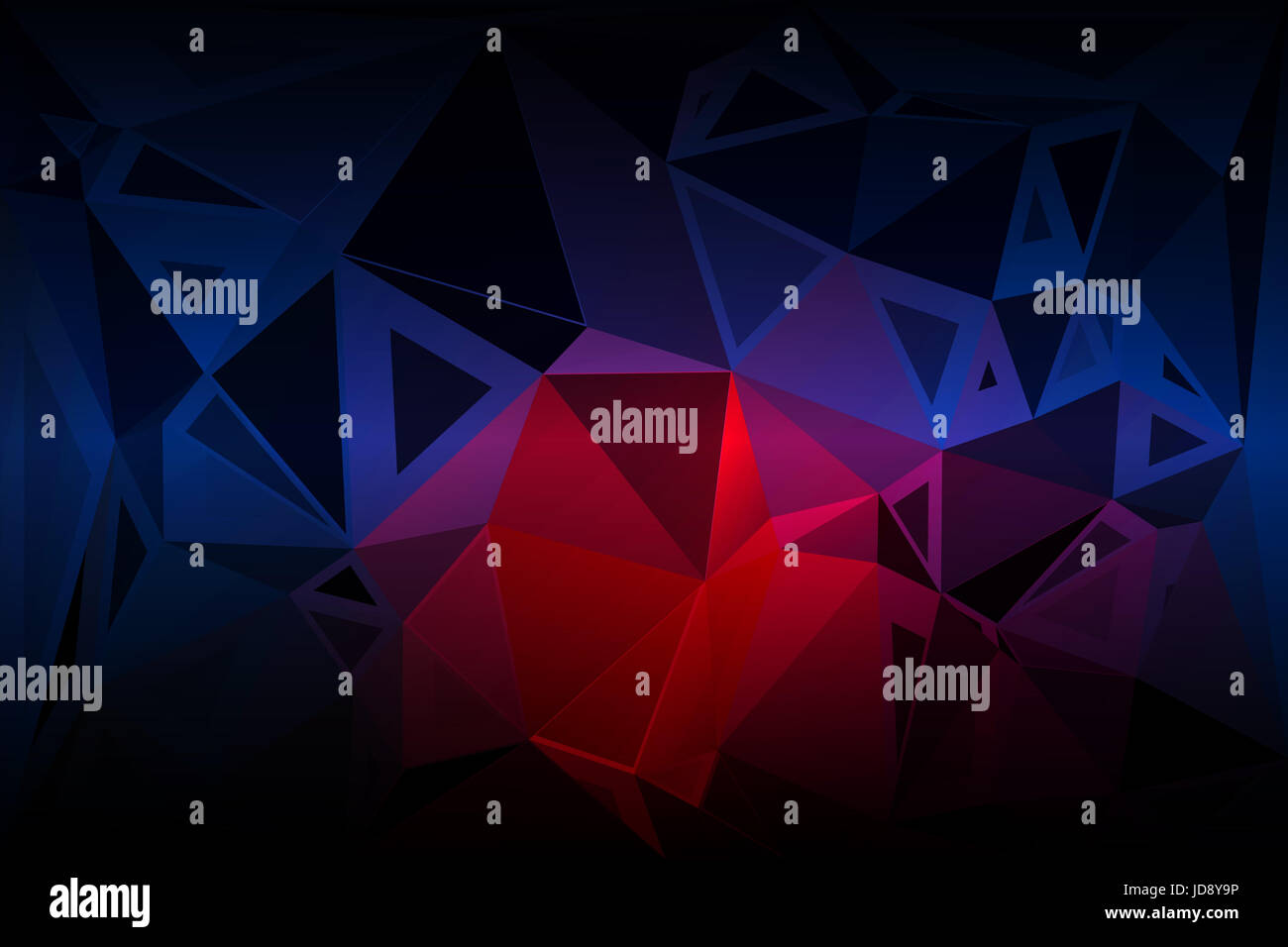 Deep blue and red abstract random sizes low poly geometric background ...