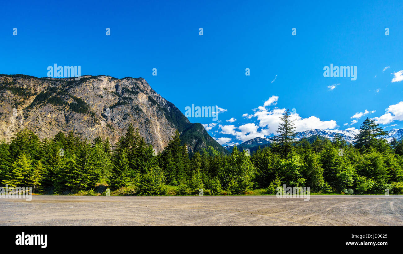 Rugged cliffs of Mount McLean on the north shore of Seton Lake near ...