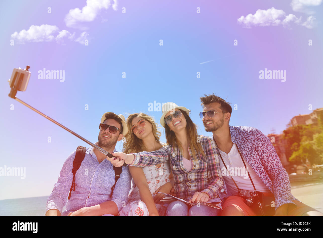 tourism, travel, people, leisure and technology concept Stock Photo - Alamy