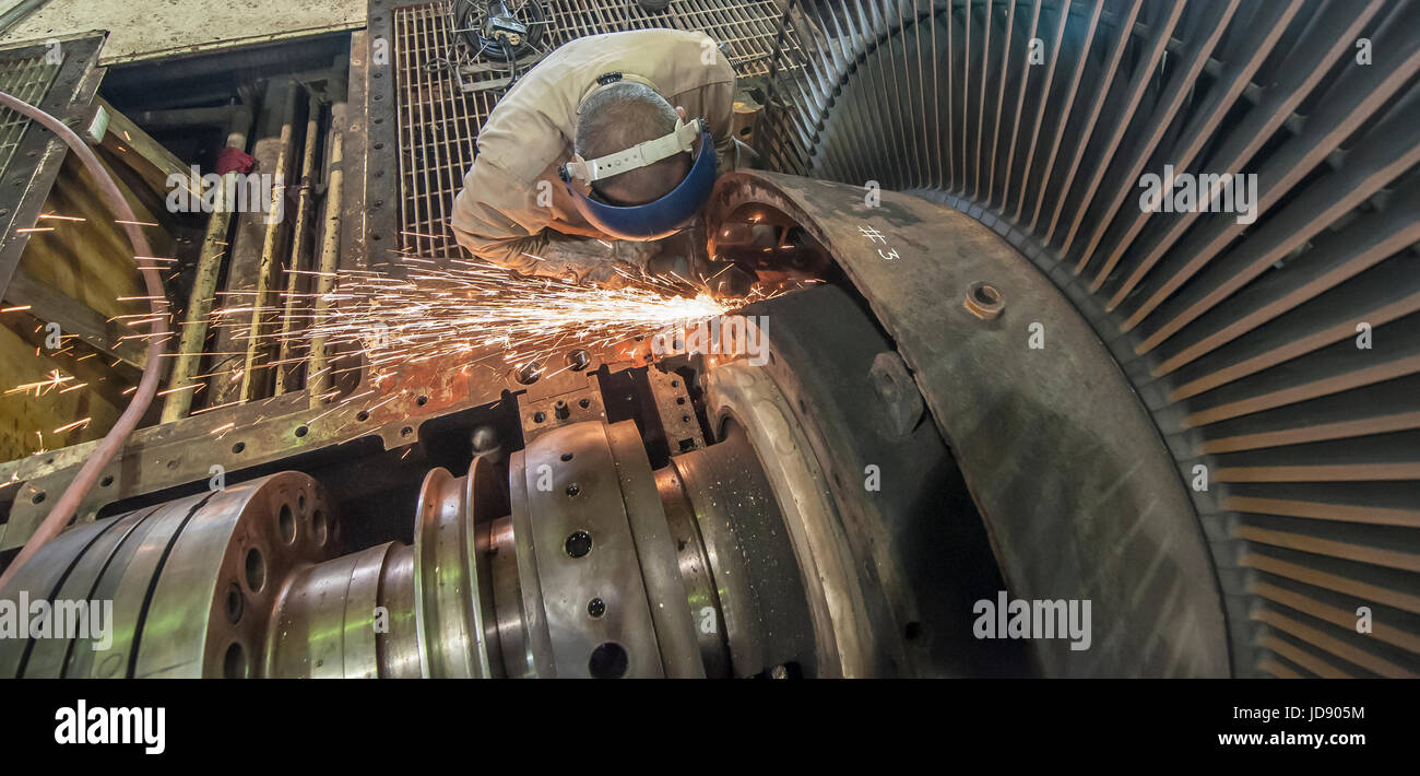 110 MW Geothermal Power Generator Maintenace, Turbine Rotor Inspection ...