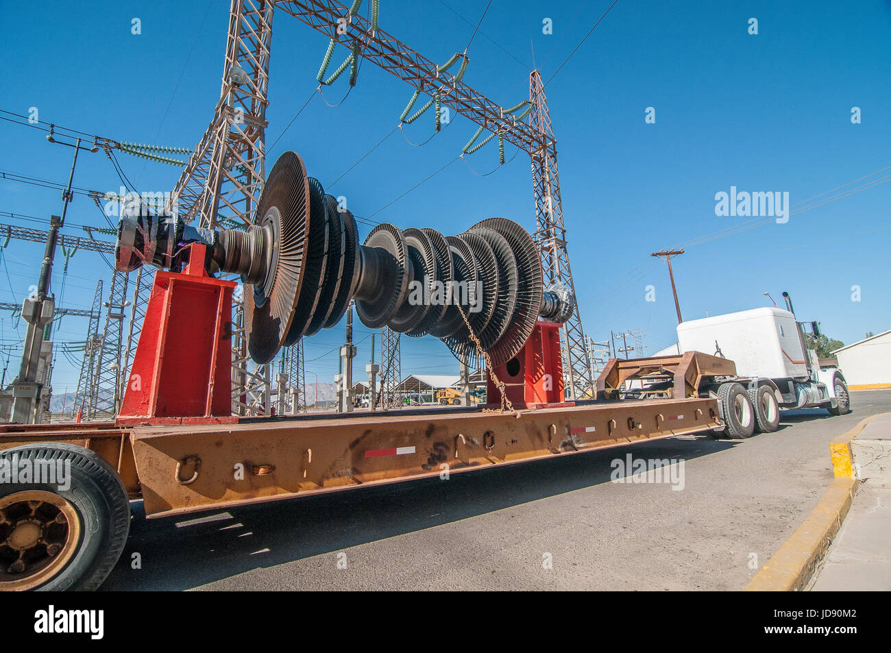 Turbine rotor of 110 MW power generator. Transportation for maintenance ...
