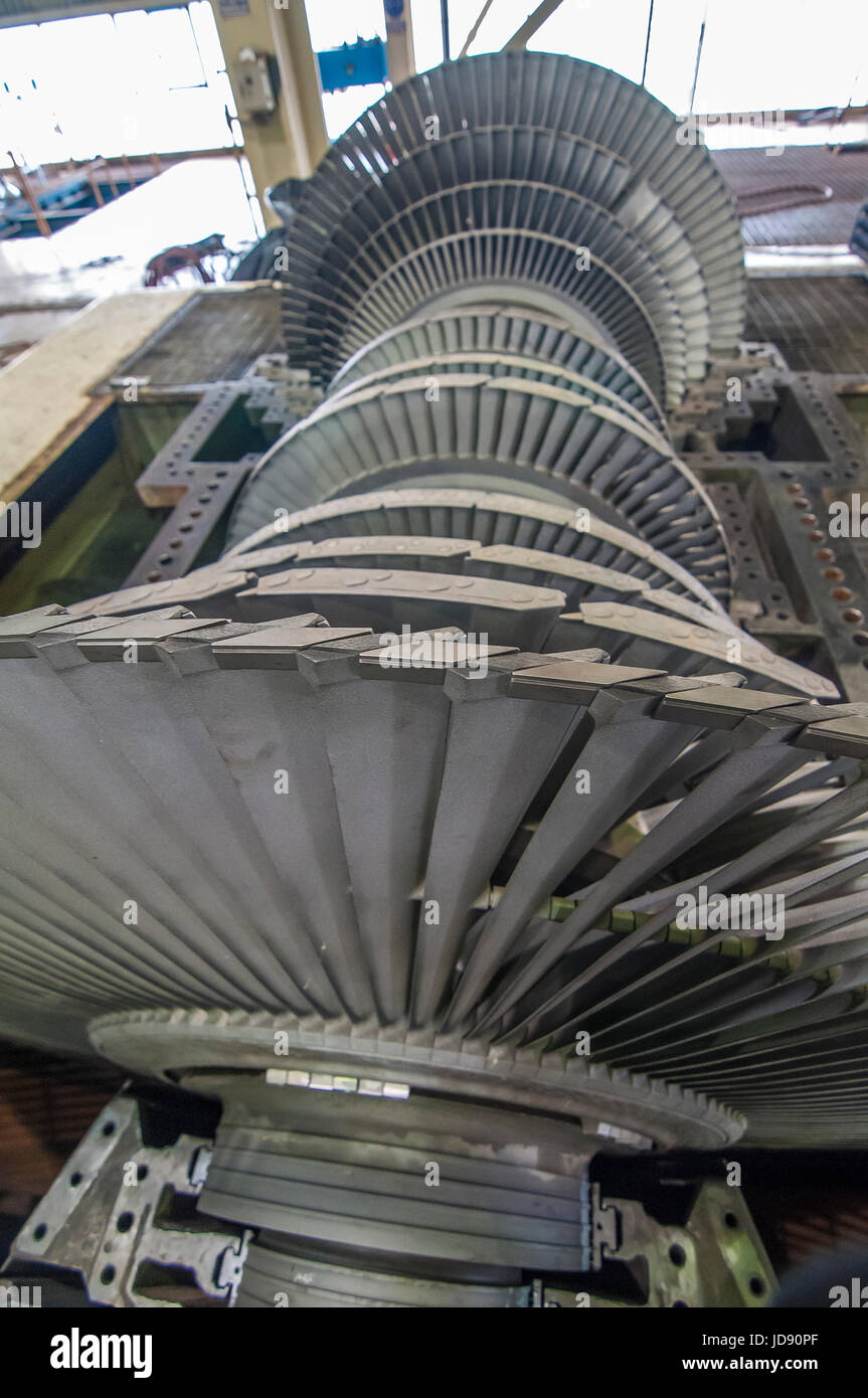 Turbine rotor maintence in geothermal power plant Stock Photo - Alamy