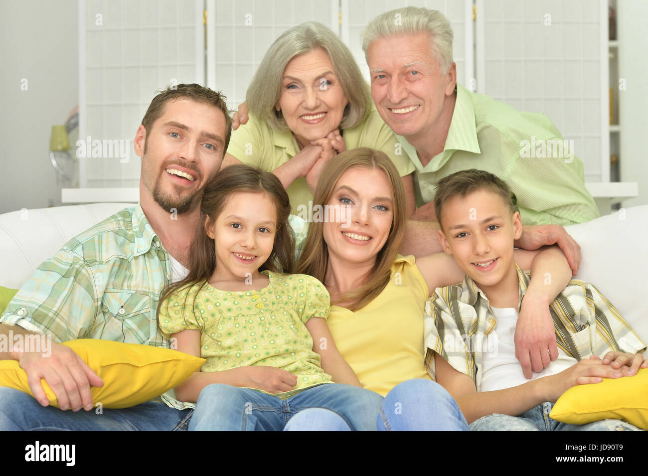 Portrait of a big family three generations Stock Photo - Alamy