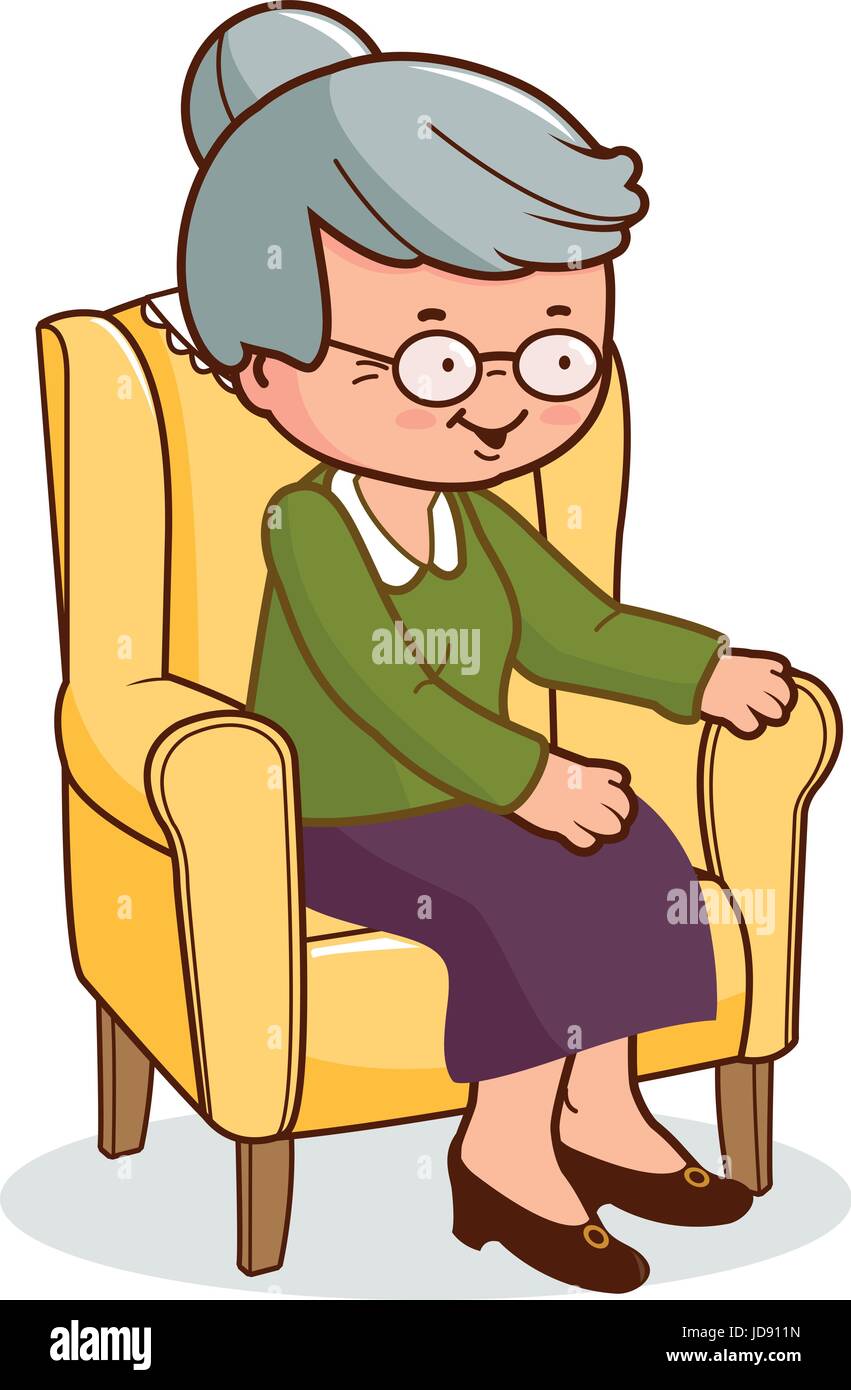 Old woman sitting in armchair Stock Vector Image & Art - Alamy