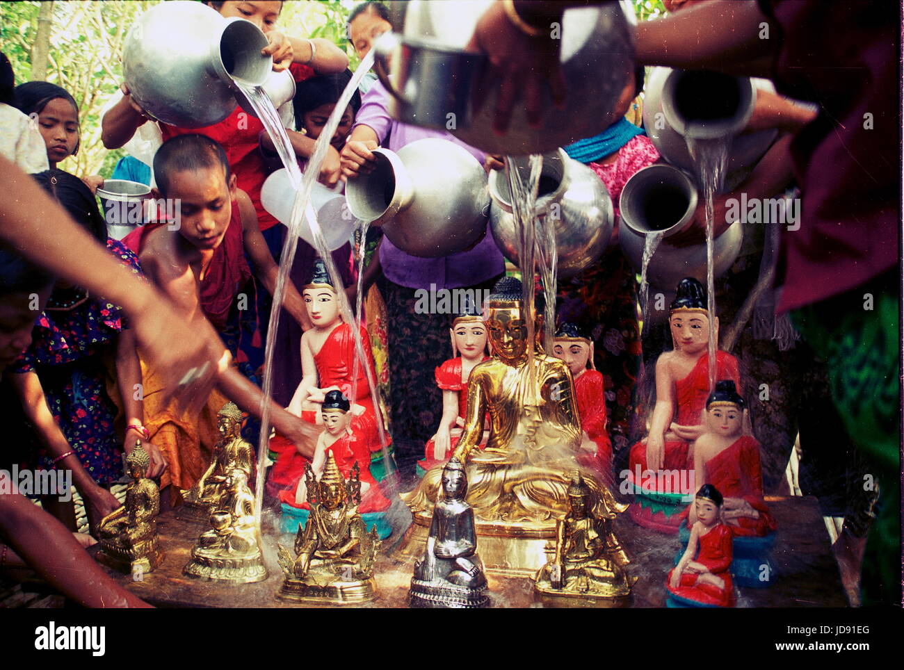 the buddist tribe people of rangamati of bangladesh offering the holy ...