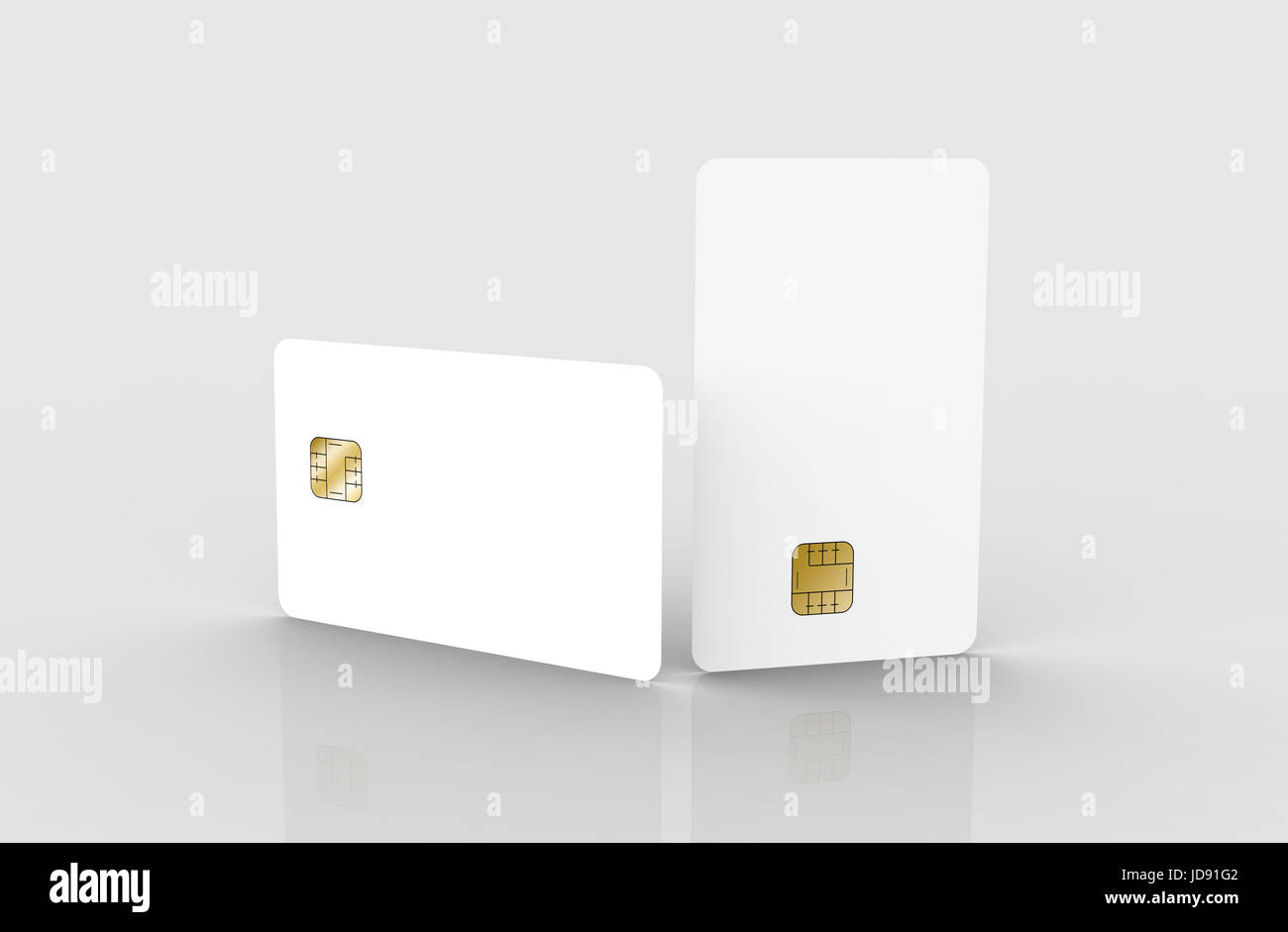 two blank chip cards, can be used as design elements, isolated light ...