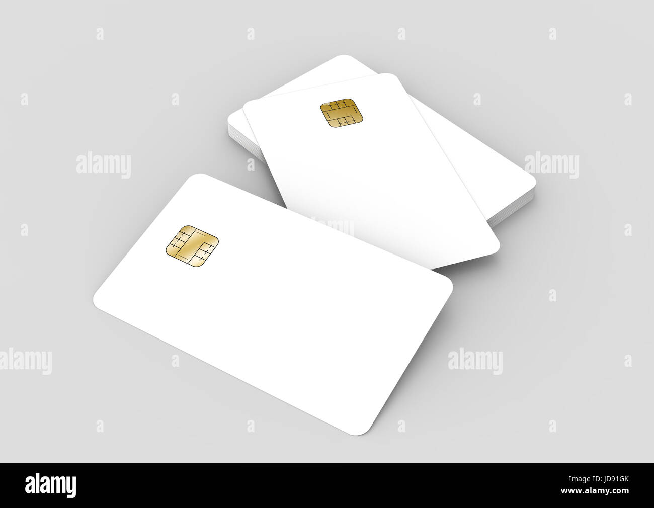 blank chip cards for design uses, isolated light gray background, 3d ...