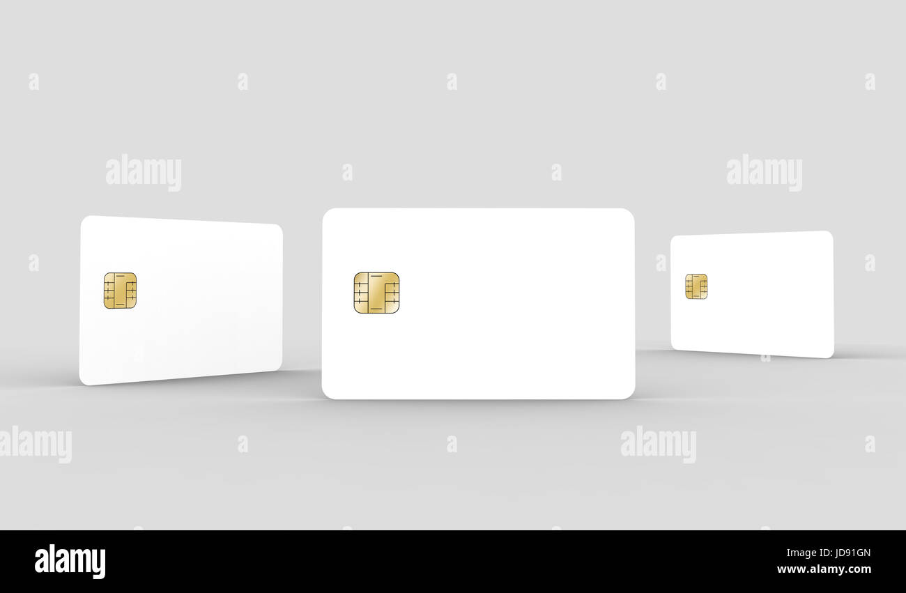 three blank chip cards, can be used as design elements, isolated light ...