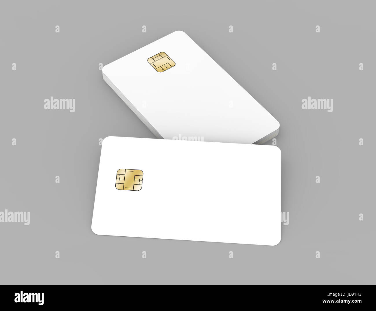 blank chip cards for design uses, isolated light gray background, 3d ...