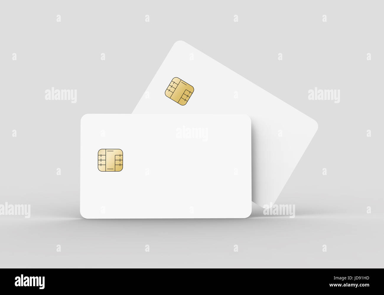 two blank chip cards, can be used as design elements, isolated light ...