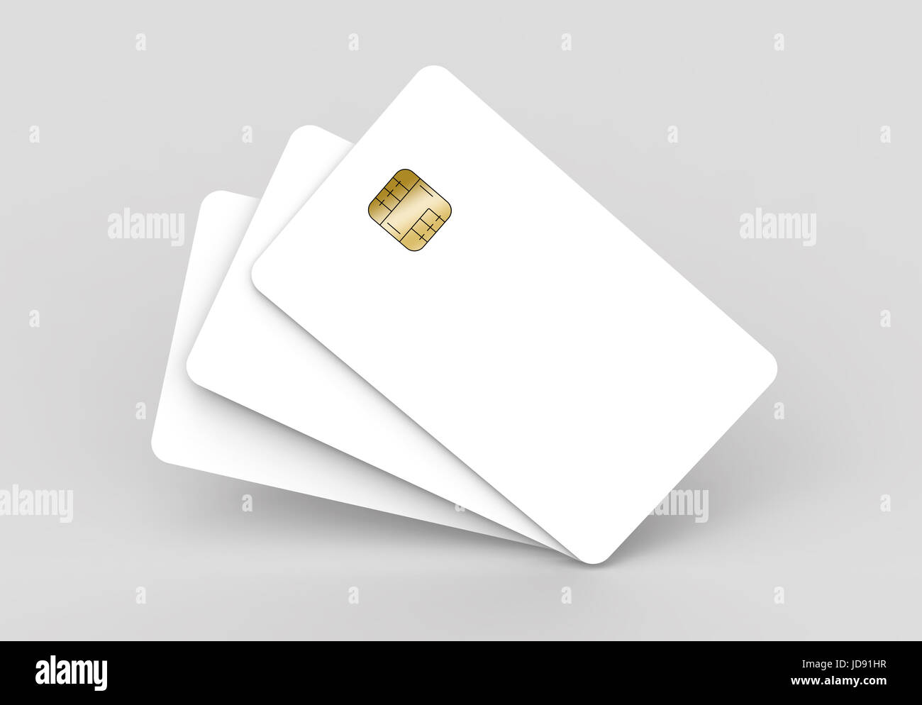 three blank chip cards, can be used as design elements, isolated light ...