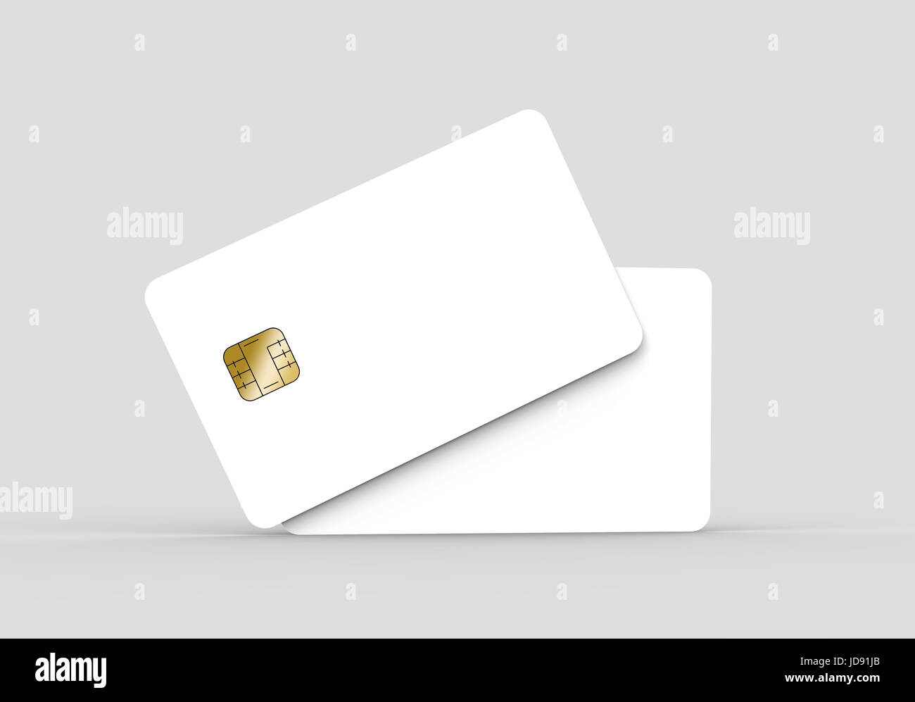 two blank chip cards, can be used as design elements, isolated light ...