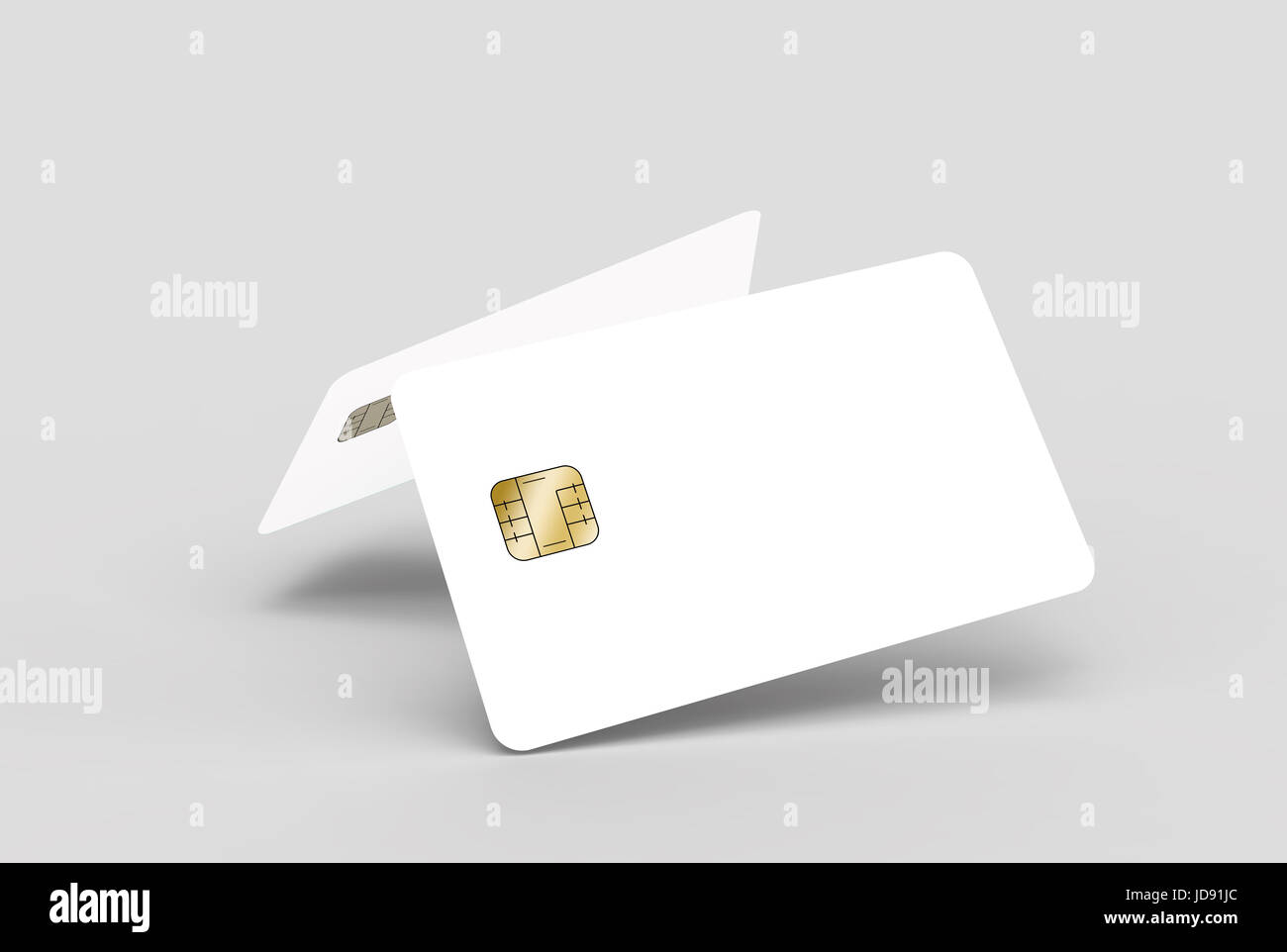 two blank chip cards, can be used as design elements, isolated light ...