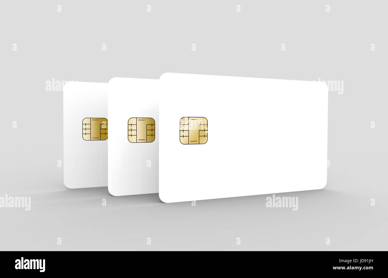 three blank chip cards, can be used as design elements, isolated light ...